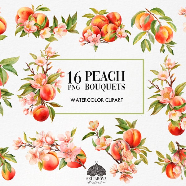 Blooming Tree Branch Clipart - Etsy