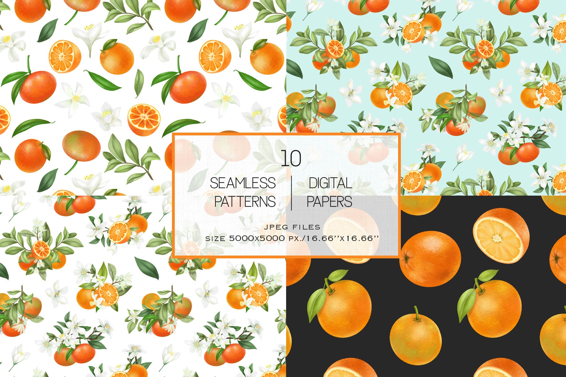Oranges Digital Paper Oranges Digital Pattern Citrus Digital - Etsy UK