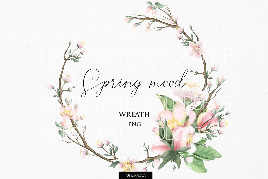 Easter Clipart Spring Floral Wreath Spring Png Easter Wreath Clipart ...