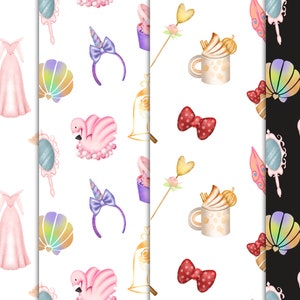 Magic Kingdom Digital Paper Princess Paper Magic Kingdom Pattern ...
