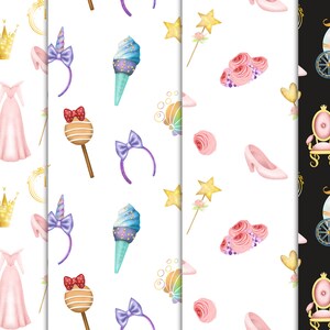 Magic Kingdom Digital Paper Princess Paper Magic Kingdom Pattern ...