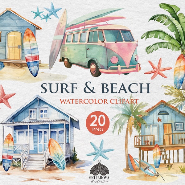 Surf Clipart - Etsy