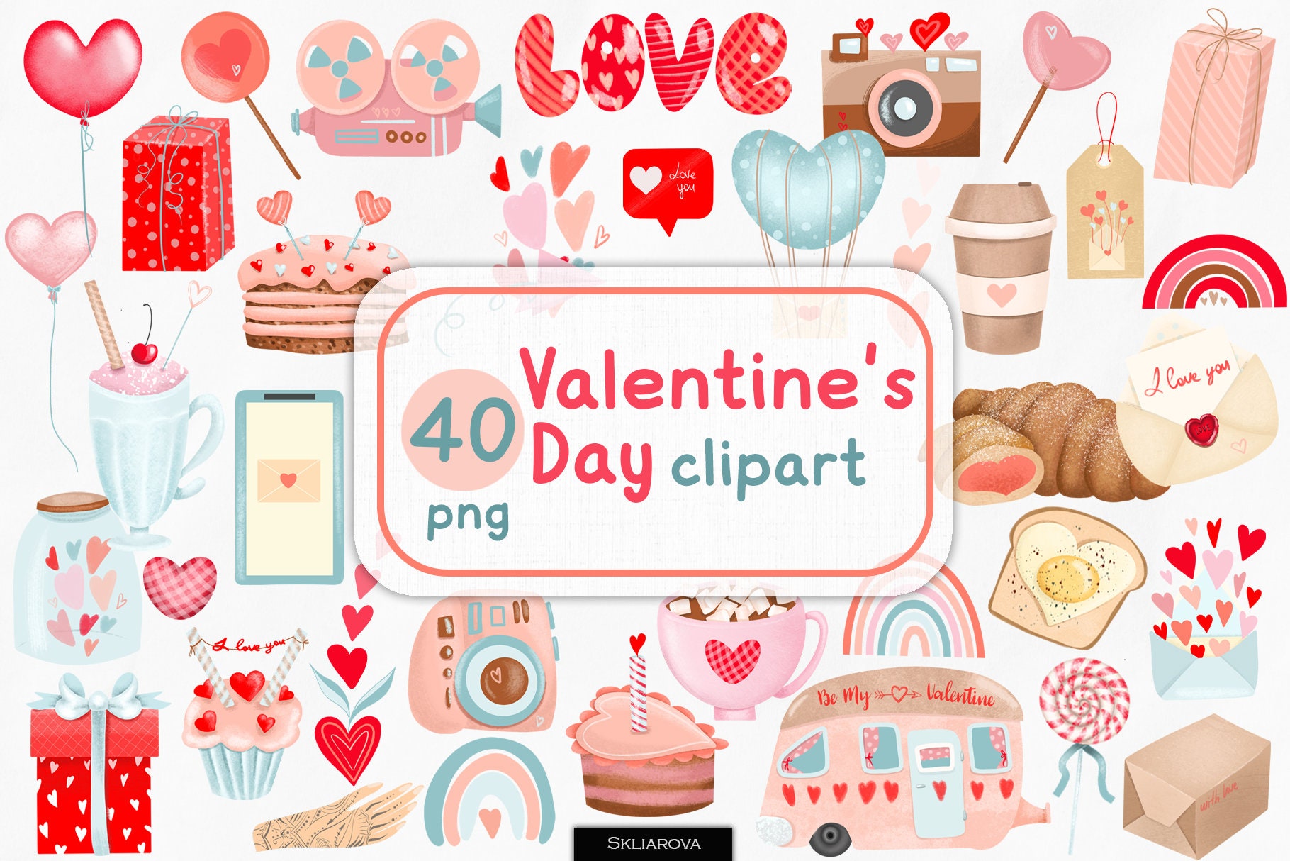 Valentines Clipart Love Clipart Valentines Day Clipart - Etsy