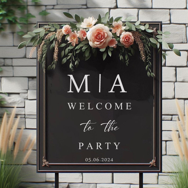 Sticker for Welcome Sign Reception Board Personalized, Wedding ...