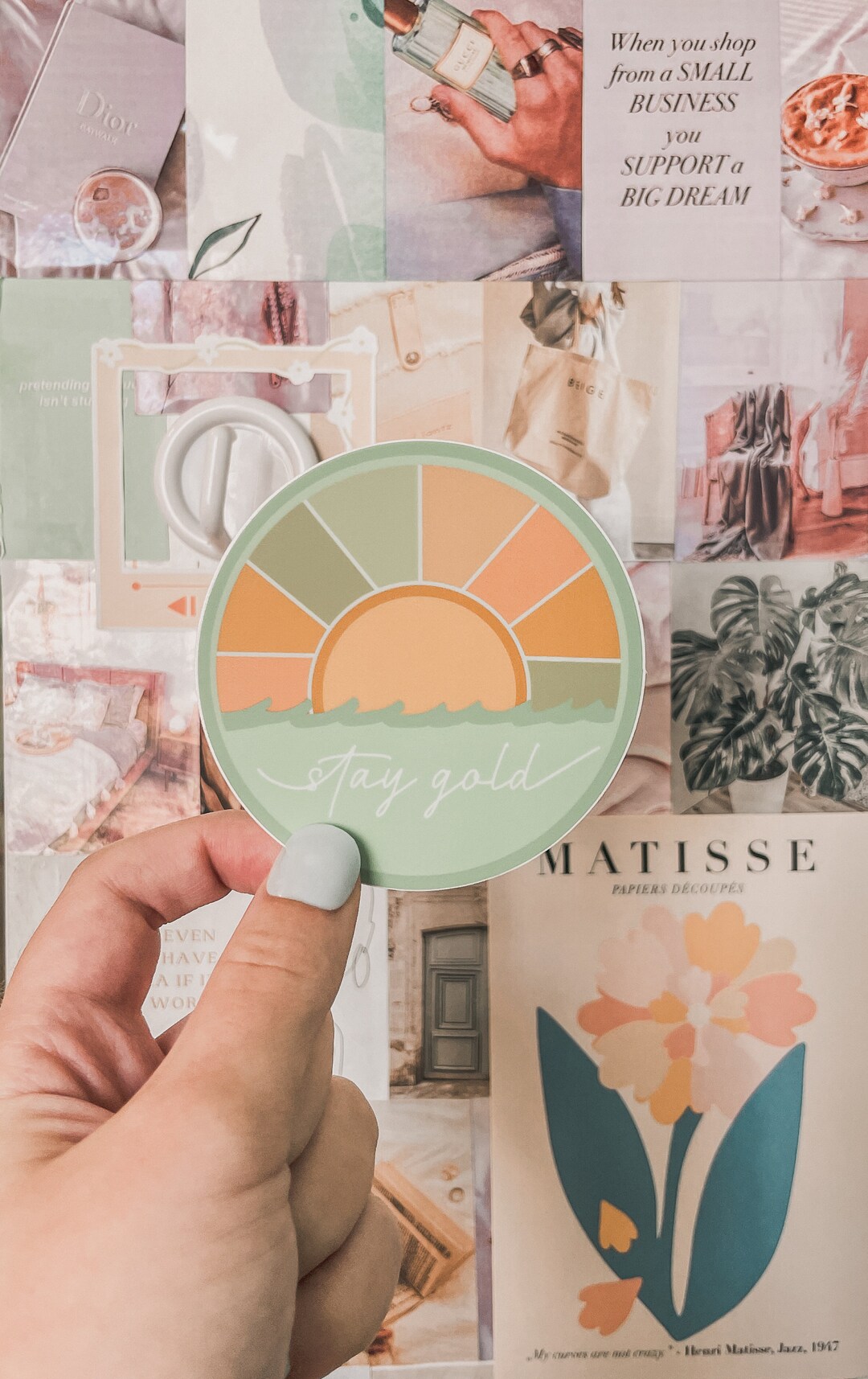 Sunset Beach & Preppy Sticker | Aesthetic Boho Sun Vinyl Decal - Etsy