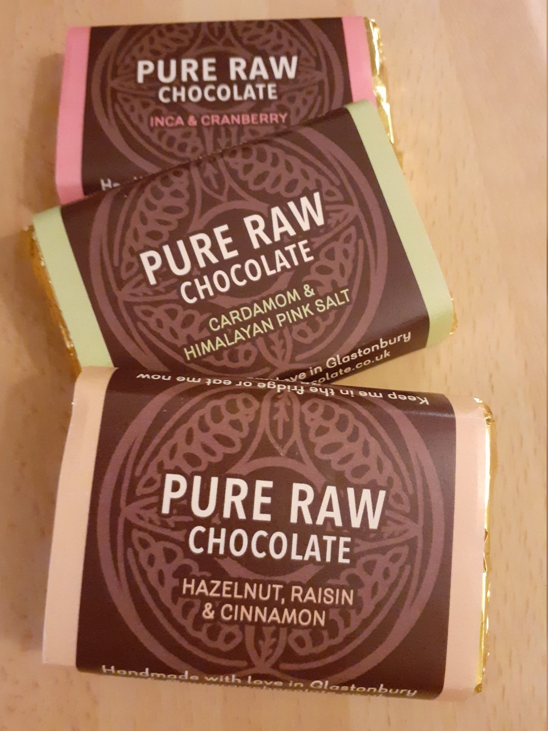 Pack of 3 Pure Raw Chocolate Inca and Cranberry Cardamom - Etsy