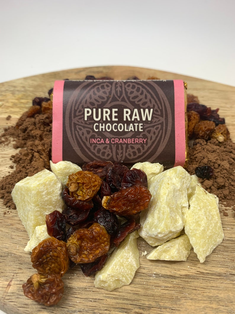 Inca & Cranberry 35g Pure Raw Chocolate Bar - Etsy
