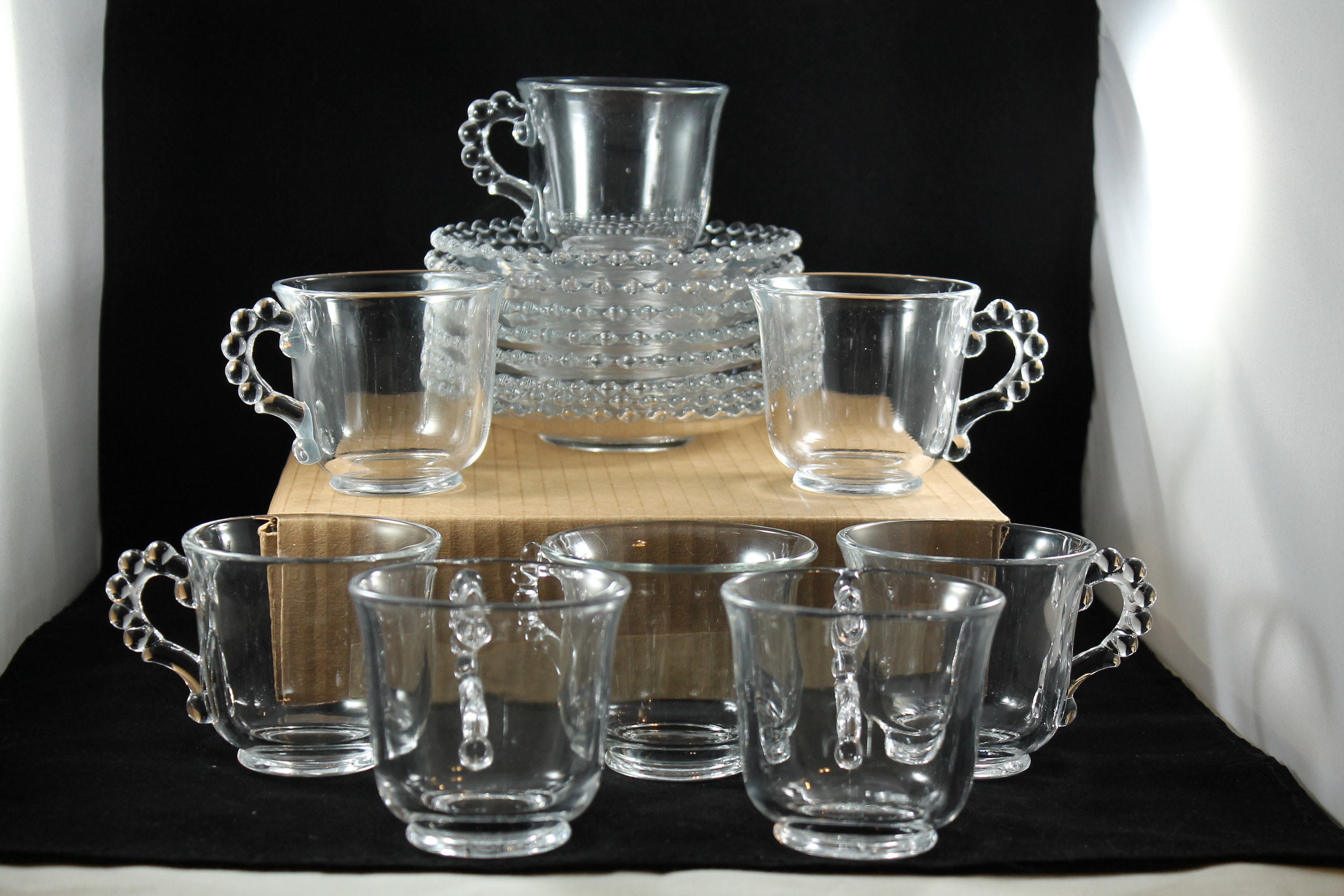 Set of 8 Candlewick Cups and Plates - Etsy