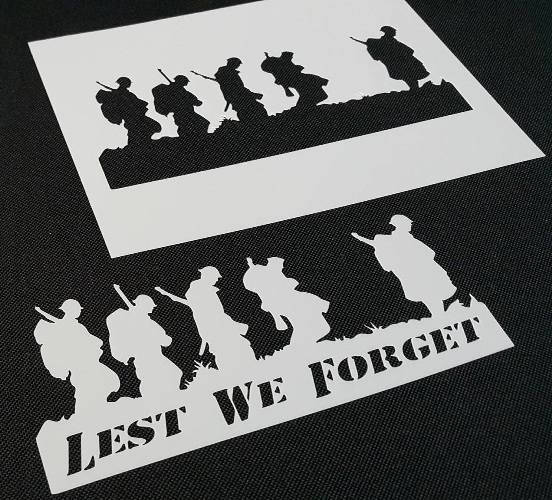 LEST WE FORGET Phrase Soldiers Troop Airbrush Stencil War | Etsy