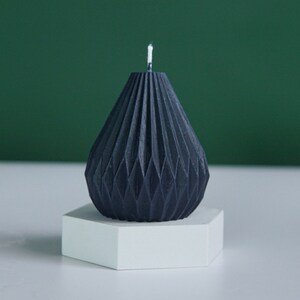 Geometric Line Pear Shape Candle Mold Striped Tapered Silicone Mold Diy ...