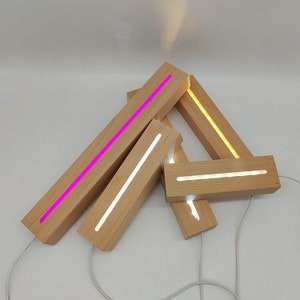 Wood Base- Light Base Night Light Wooden Lamp Base for Crystal ...