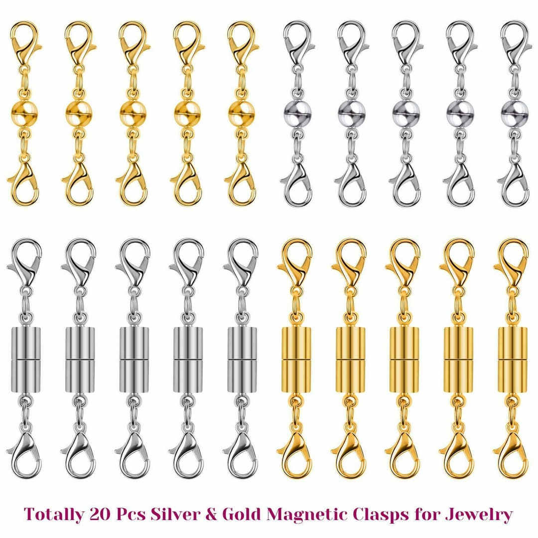 20pcs Magnetic Necklace Extender Clasps Closures for Bracelet and ...