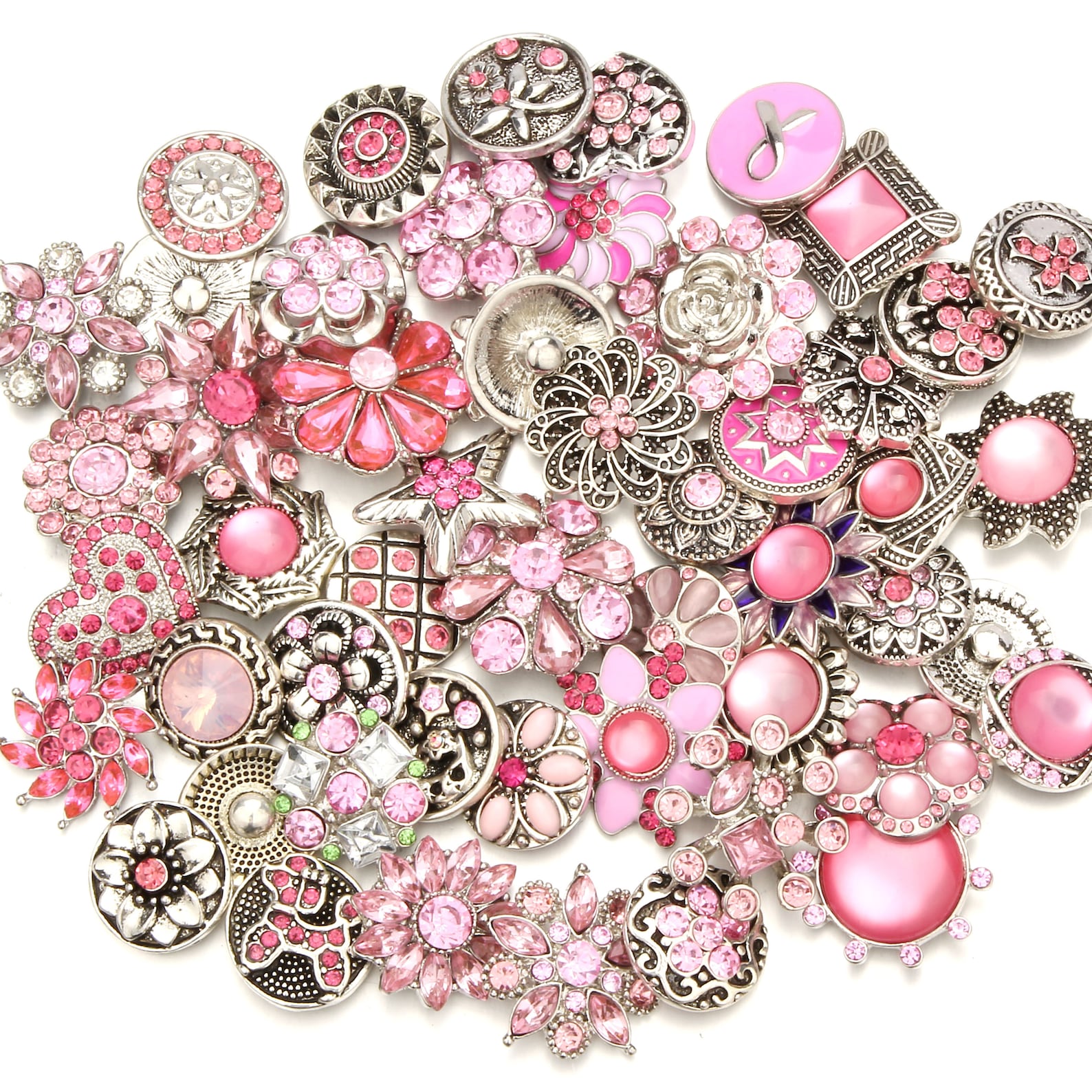Free Shipping-all Pink Color 18/20mm Snap Charms for Ginger - Etsy