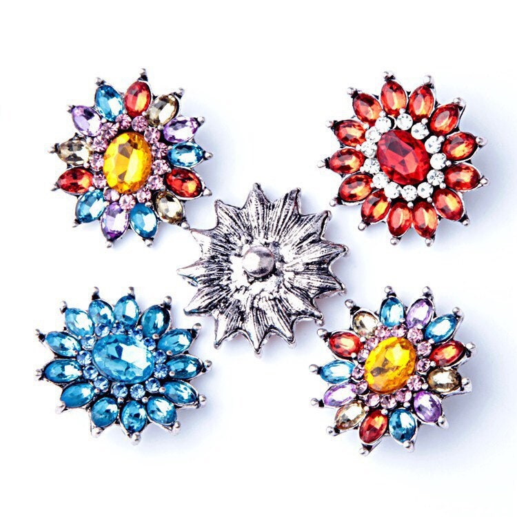 Pack of 5 Colors Rhinestones Snap Charms for 18mm Ginger Snap | Etsy