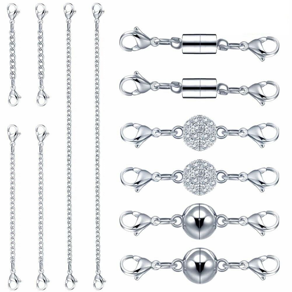 12pcs 4-sizes Magnetic Extender and Chains Clasps Closures for Bracelet ...