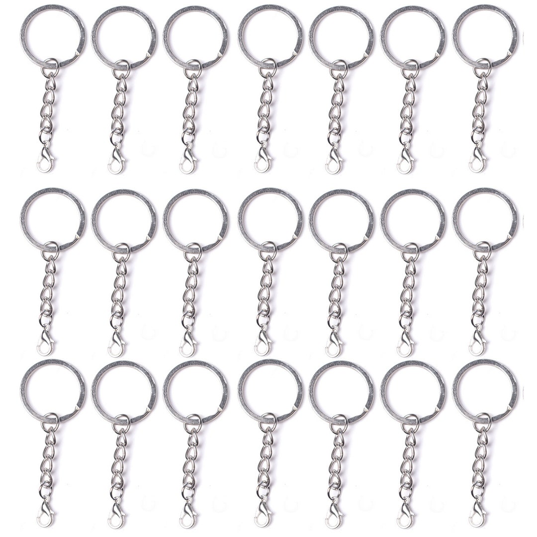 50pcs DIY Key Chain Set 50pcs 25mm Keychain With Lobster - Etsy