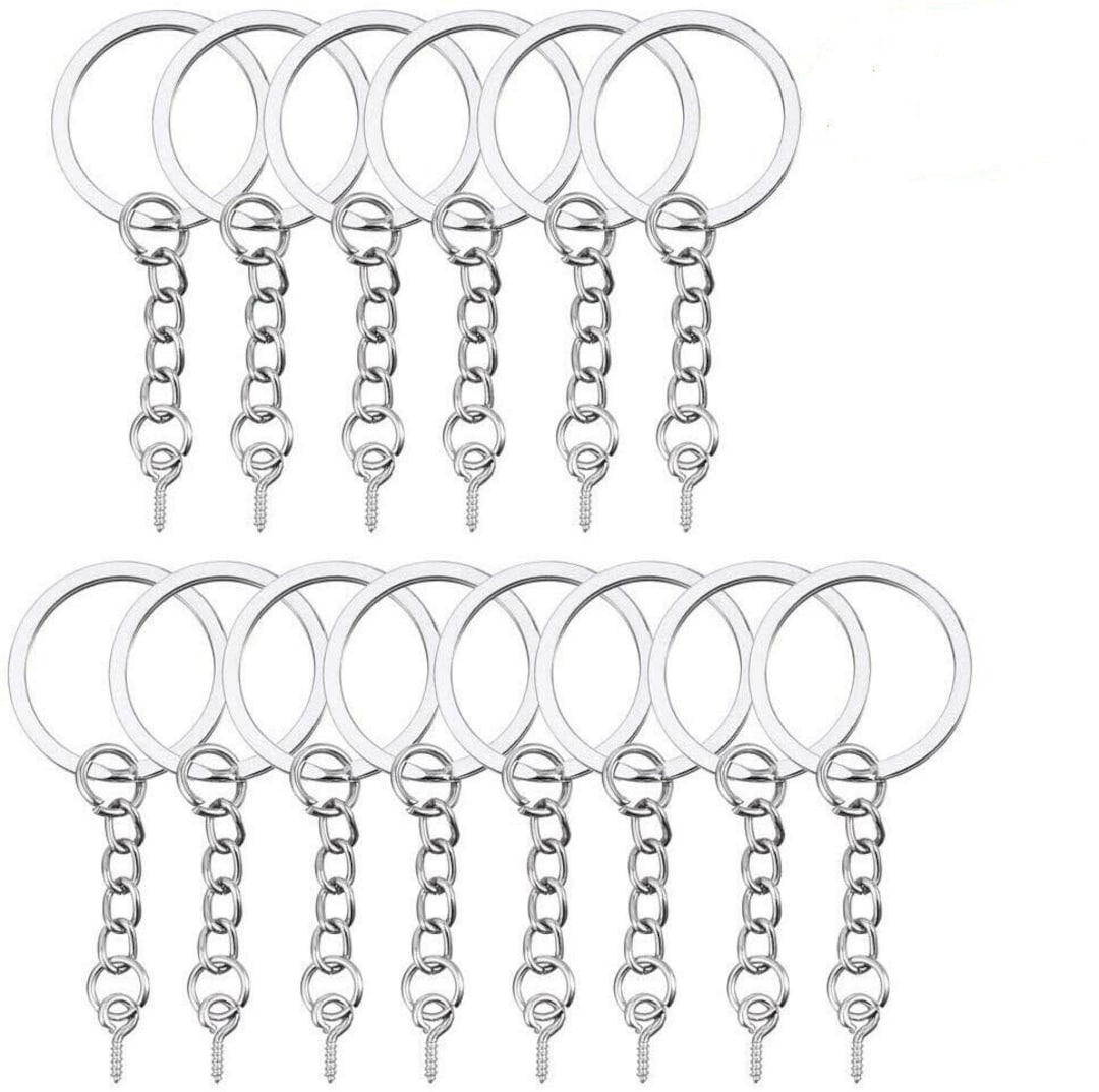 10pcs / 20pcs Keyrings With Chains, Open Jump Rings and Screw Eye Pins ...