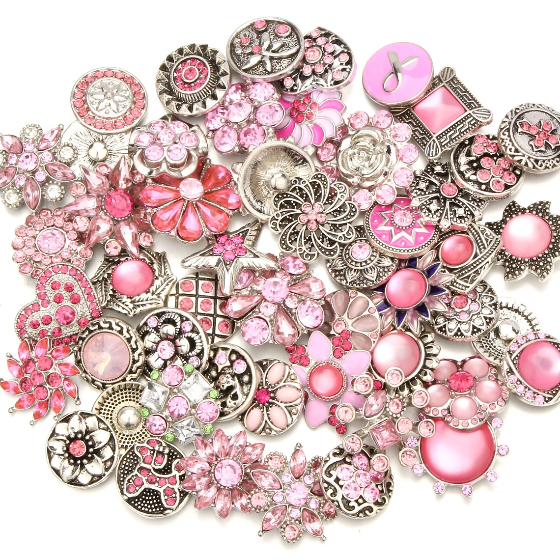 Free Shipping-all Pink Color 18/20mm Snap Charms for Ginger - Etsy