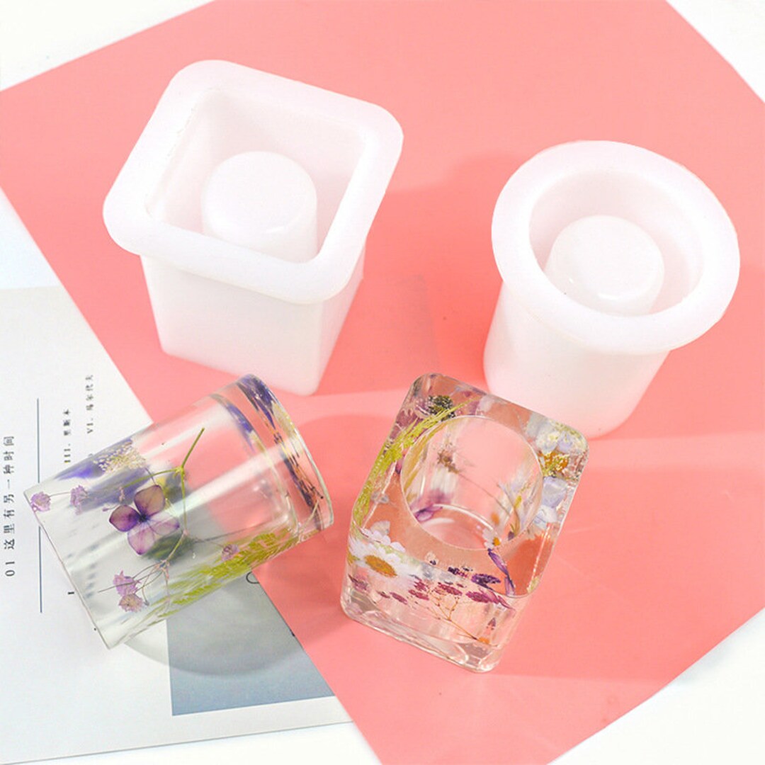 DIY Epoxy Pen Holder Mold Dry Flower Plaster Candle Mold ,bottle ...