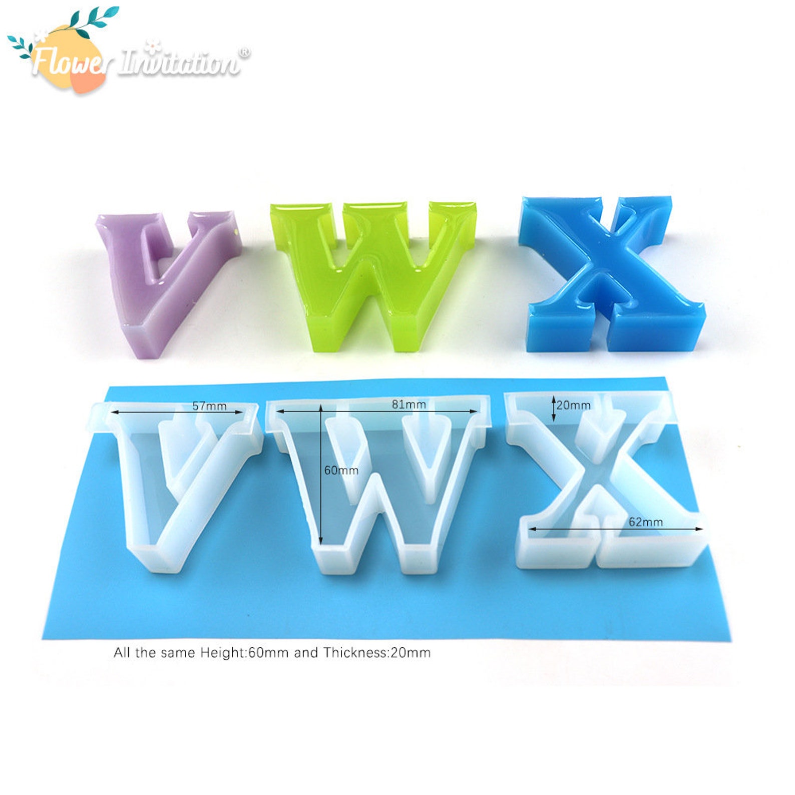 3pcs A-Z Alphabet Letters Silicone Mold Resin Silicone Mould | Etsy