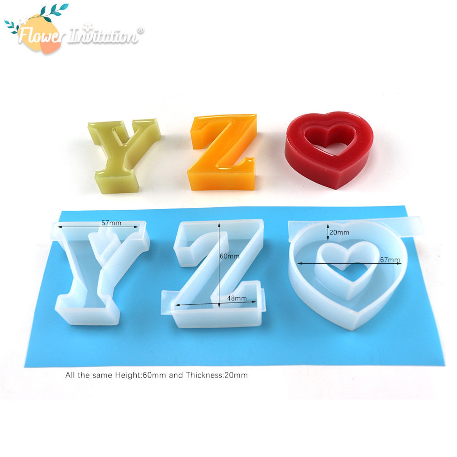 3pcs A-Z Alphabet Letters Silicone Mold Resin Silicone Mould | Etsy