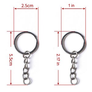 100 DIY Key Chain Set, 100pcs 25mm Keychain Ring and 100pcs Jump Rings ...