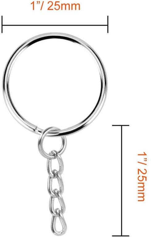 150pcs 25mm/1 Split Key Chain Rings With Chain and Jump Rings | Etsy