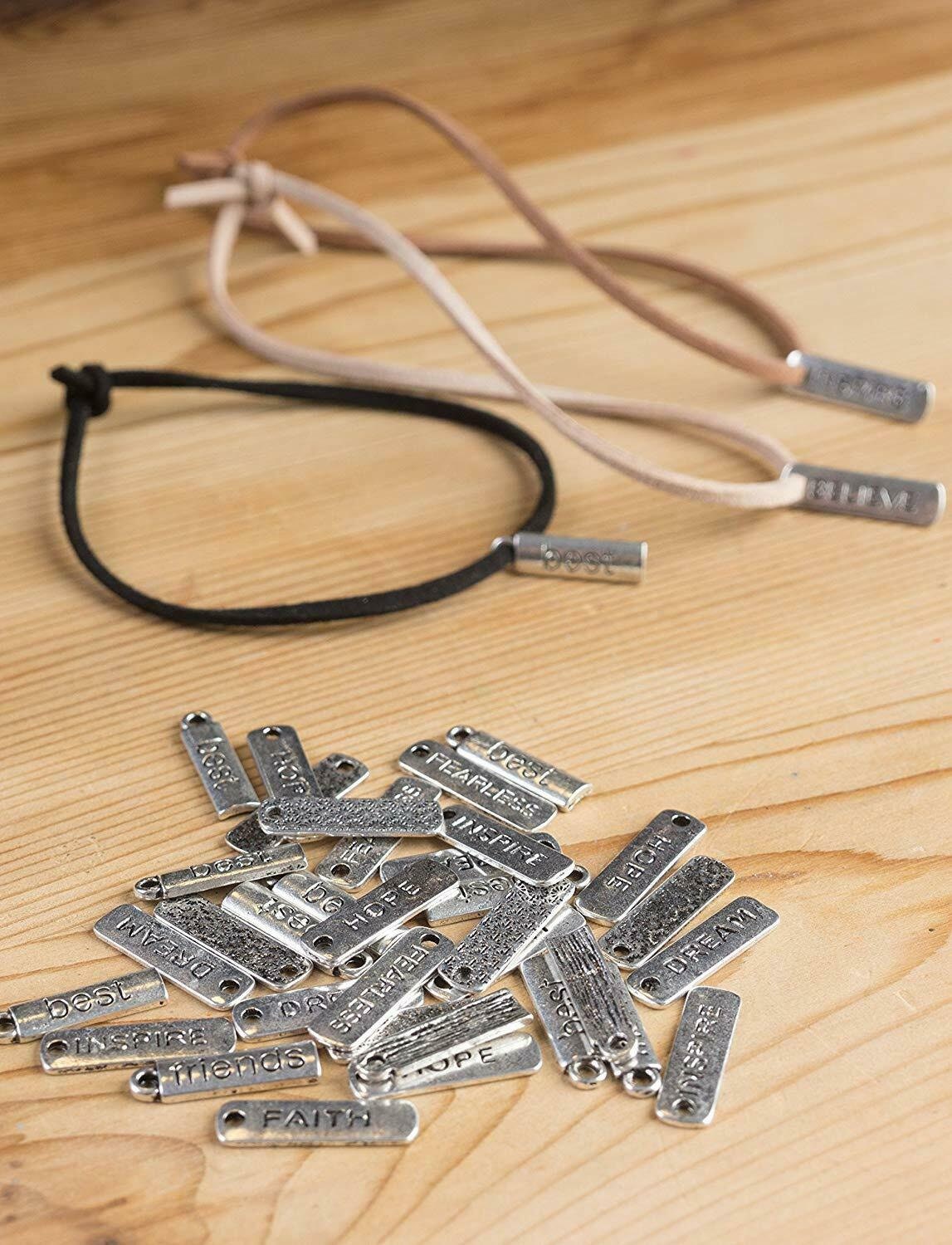 50/100pcs Word Charms Pendants Engraved Motivational Charms - Etsy