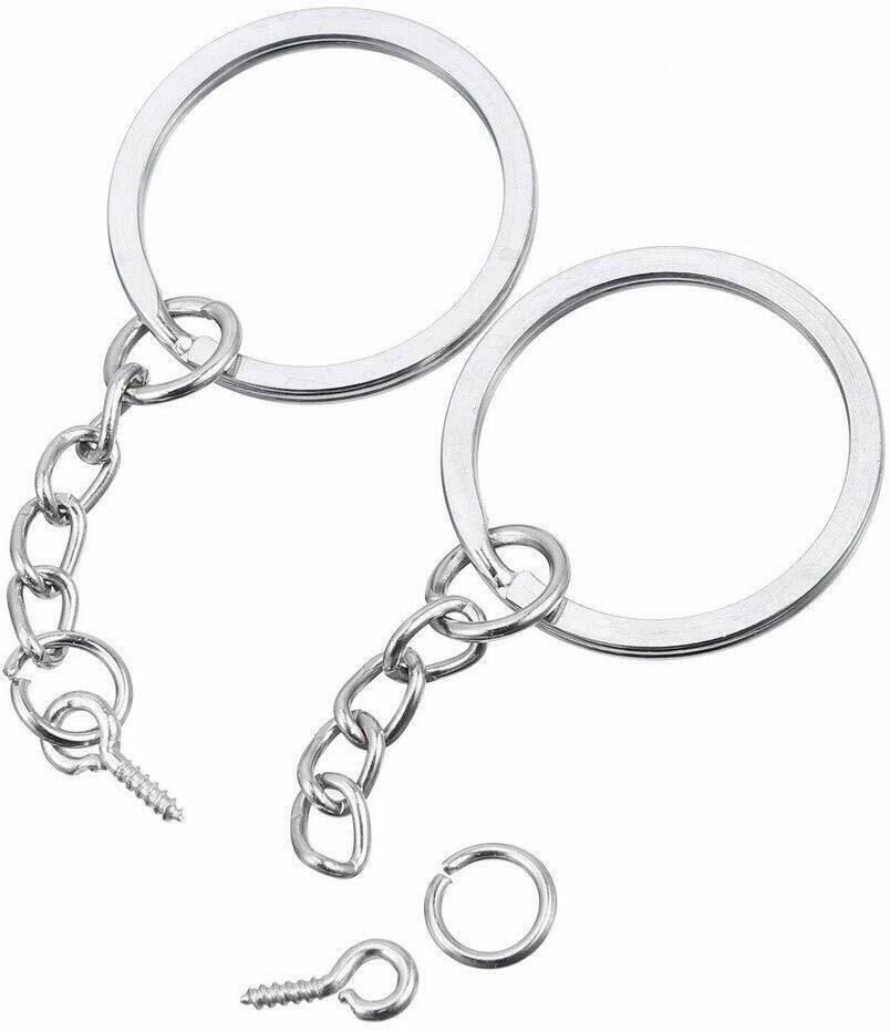 10pcs / 20pcs Keyrings With Chains Open Jump Rings and Screw - Etsy