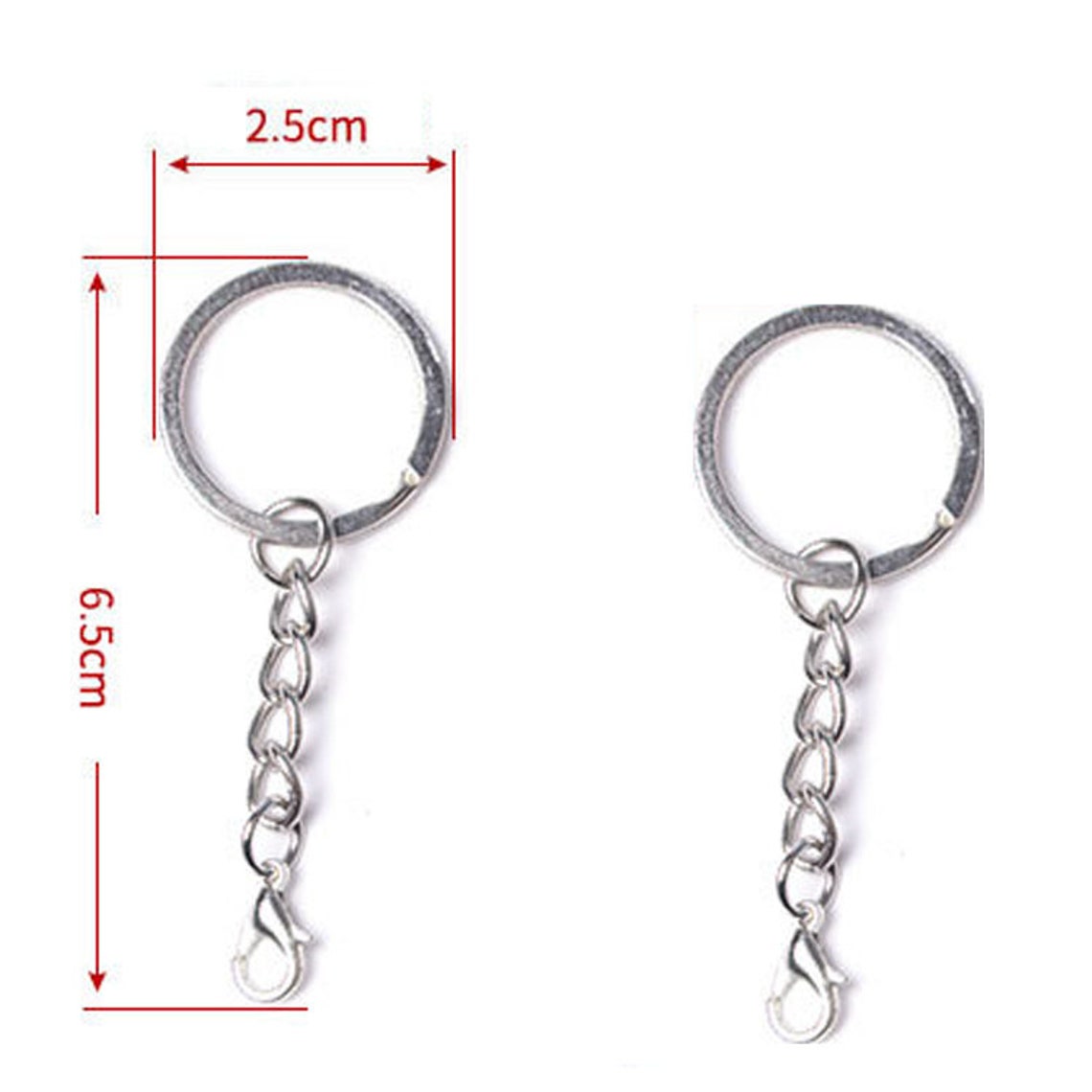 50pcs DIY Key Chain Set 50pcs 25mm Keychain With Lobster - Etsy