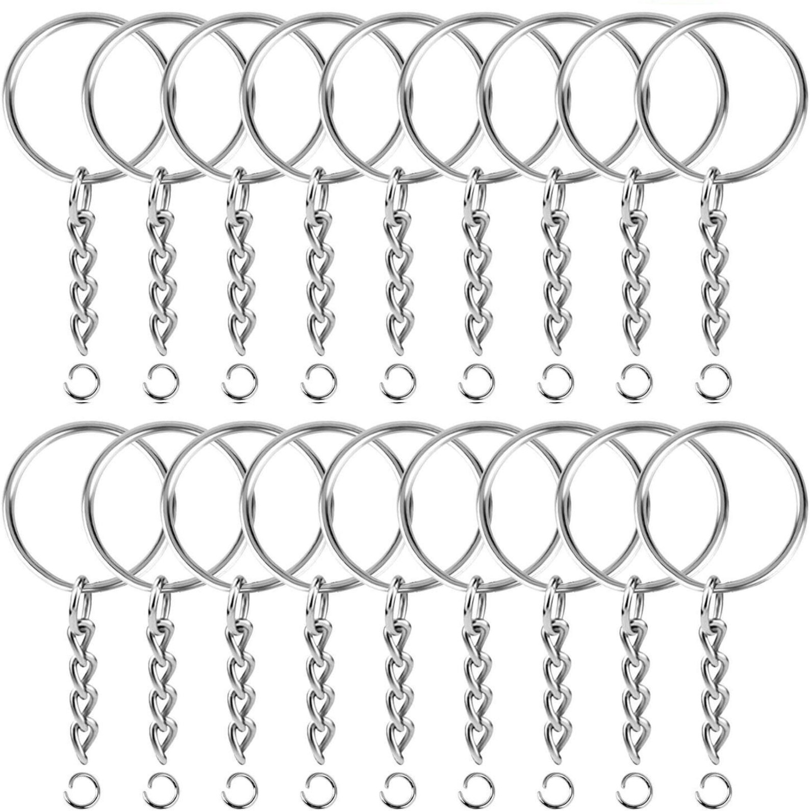 150pcs 25mm/1 Split Key Chain Rings With Chain and Jump Rings | Etsy