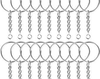 50pcs Split Key Chain Rings With Chain and Jump Rings Bulk for | Etsy