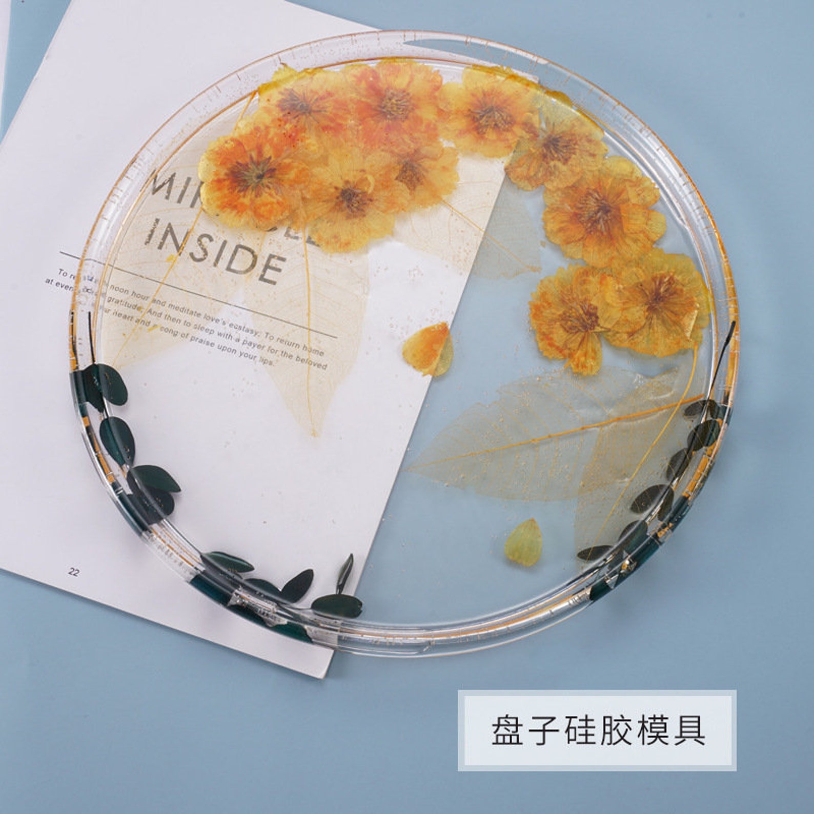 Large Coaster Homemade Round Plate Round Coaster Resin Casting | Etsy