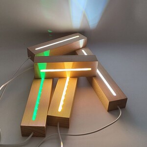 Wood Base- Light Base Night Light Wooden Lamp Base for Crystal ...