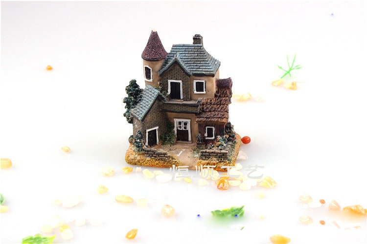 4pcs 3 Inch / 7.8cm Resin Small House Microstructure Home Decorations ...