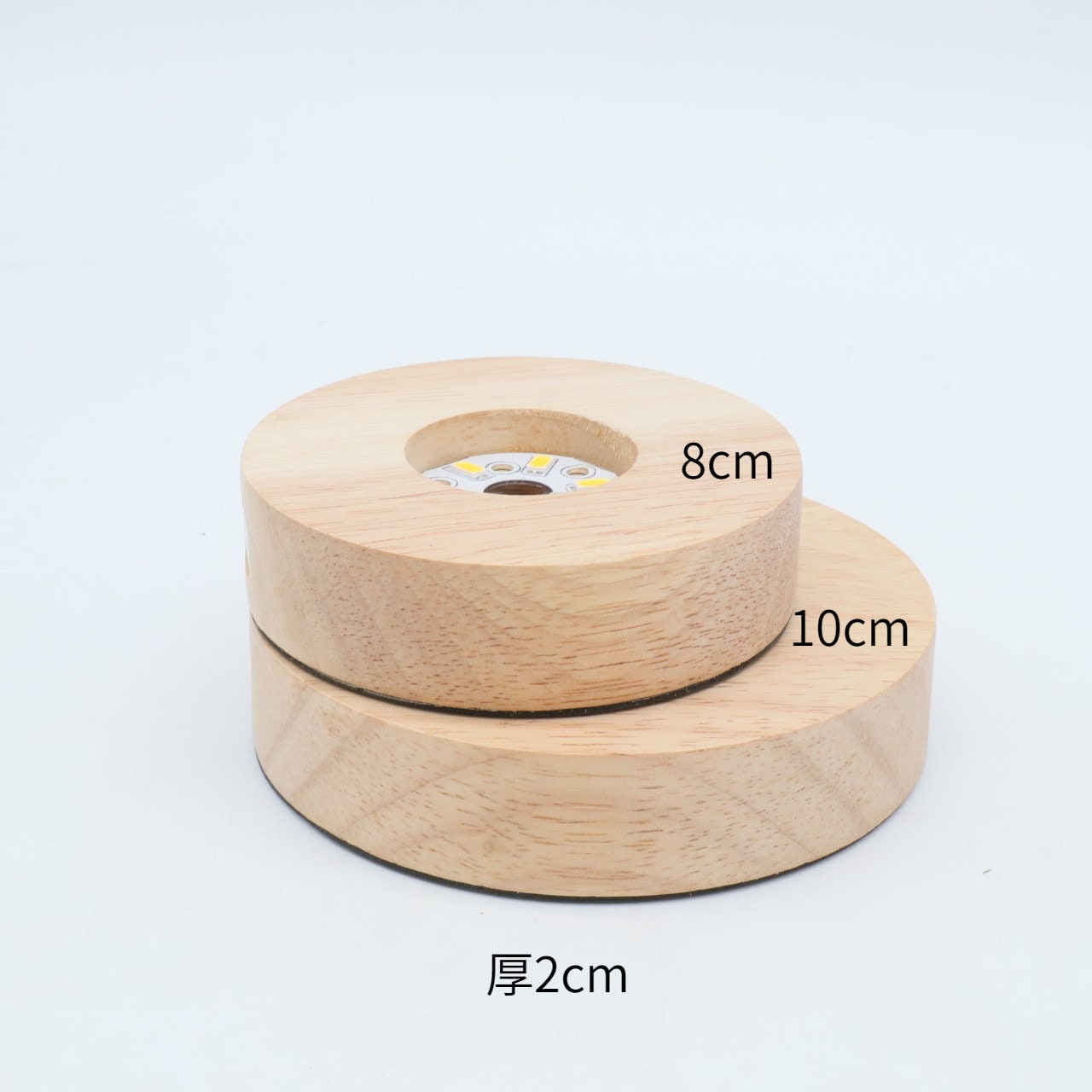 Wood Base-round Light Base Night Light Wooden Lamp Base for Crystal ...