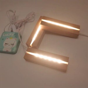 Wood Base- Light Base Night Light Wooden Lamp Base for Crystal ...