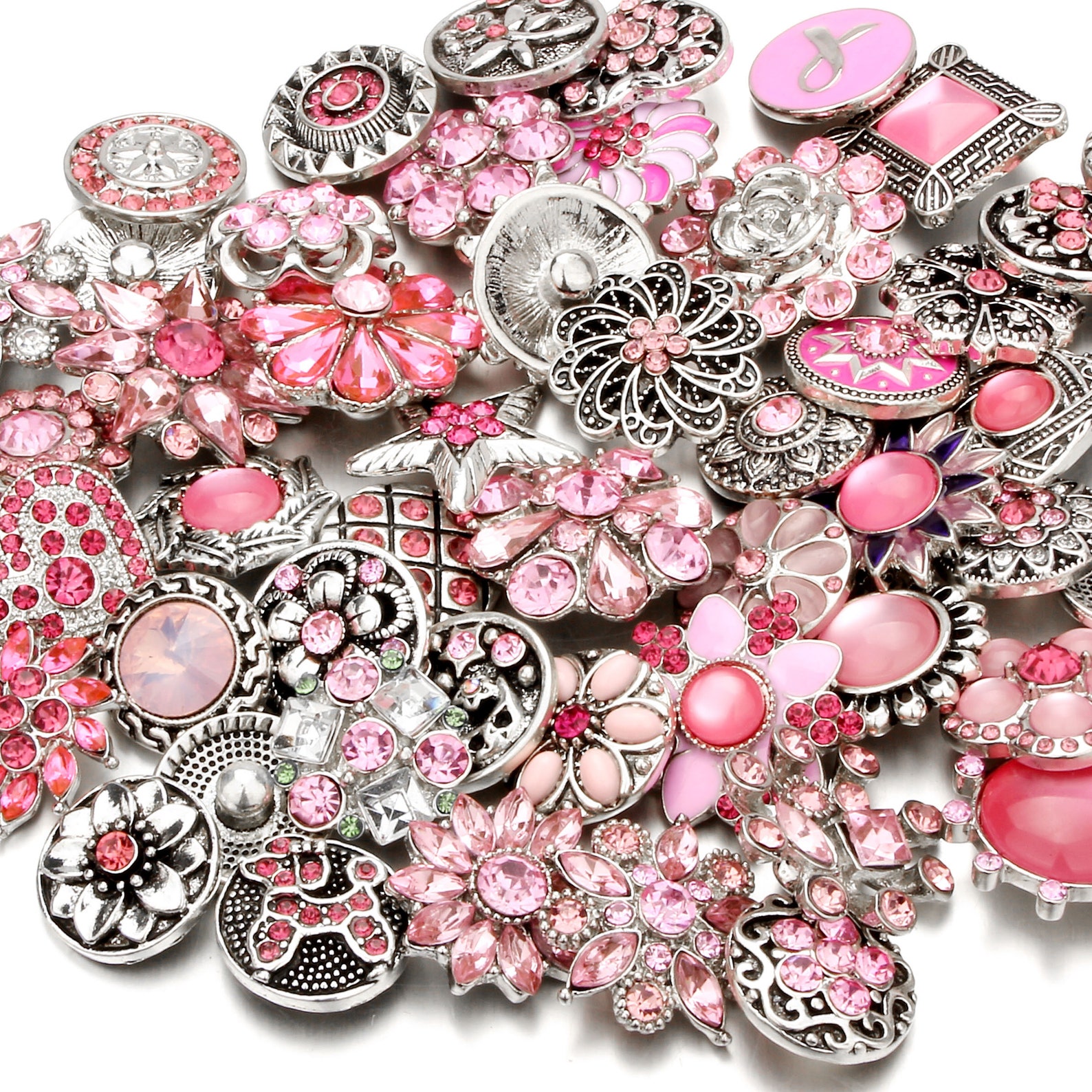Free Shipping-all Pink Color 18/20mm Snap Charms for Ginger - Etsy