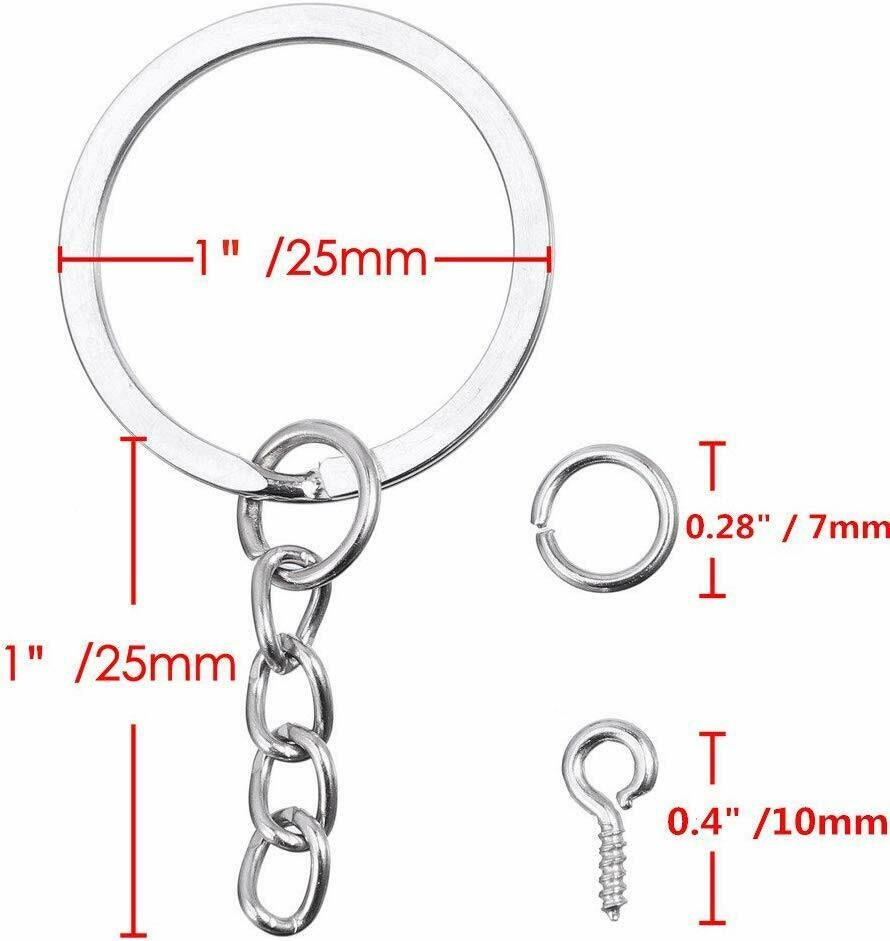 10pcs / 20pcs Keyrings With Chains Open Jump Rings and Screw - Etsy