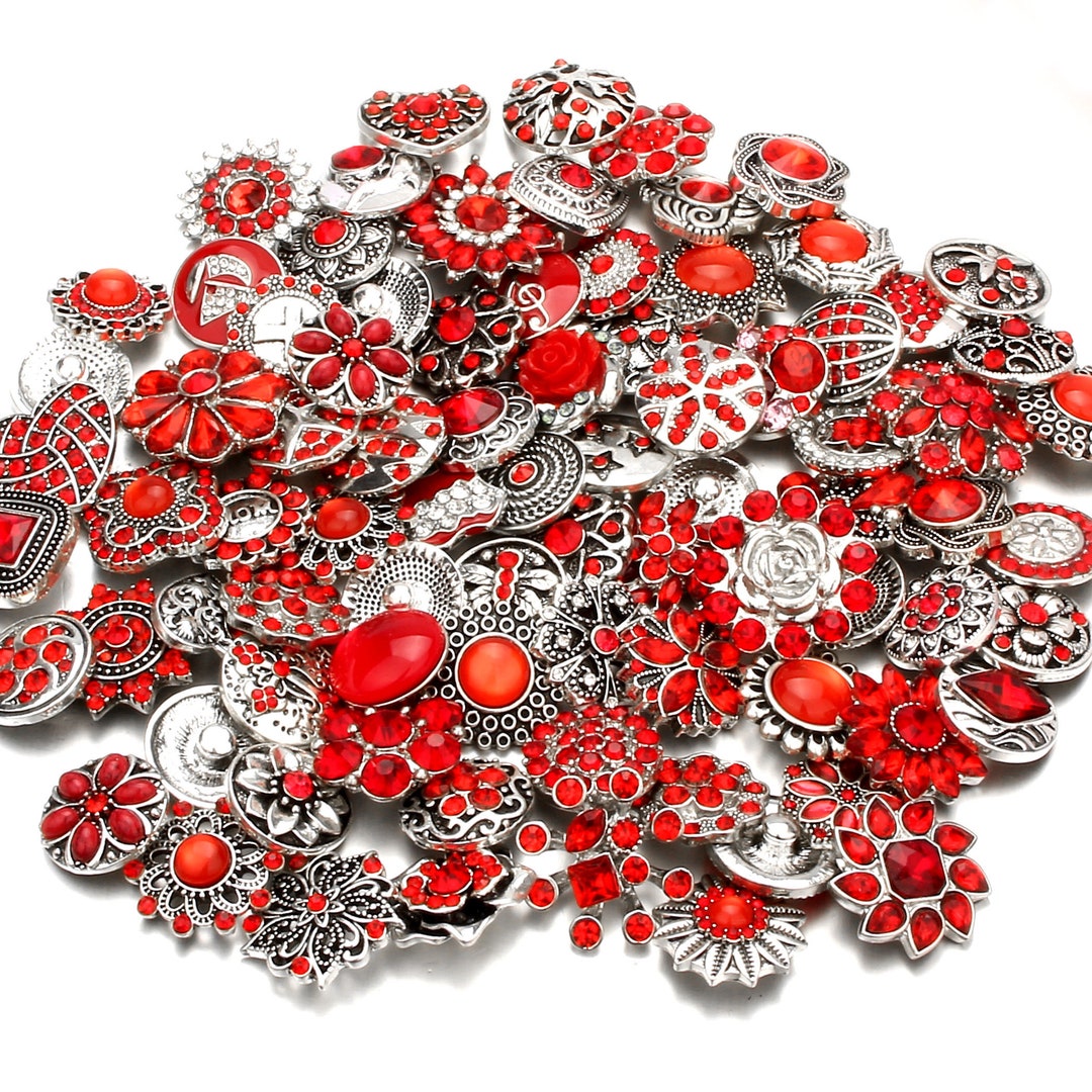 Free Shipping-all Red Color 18/20mm Snap Charms for Ginger Snap Jewelry ...