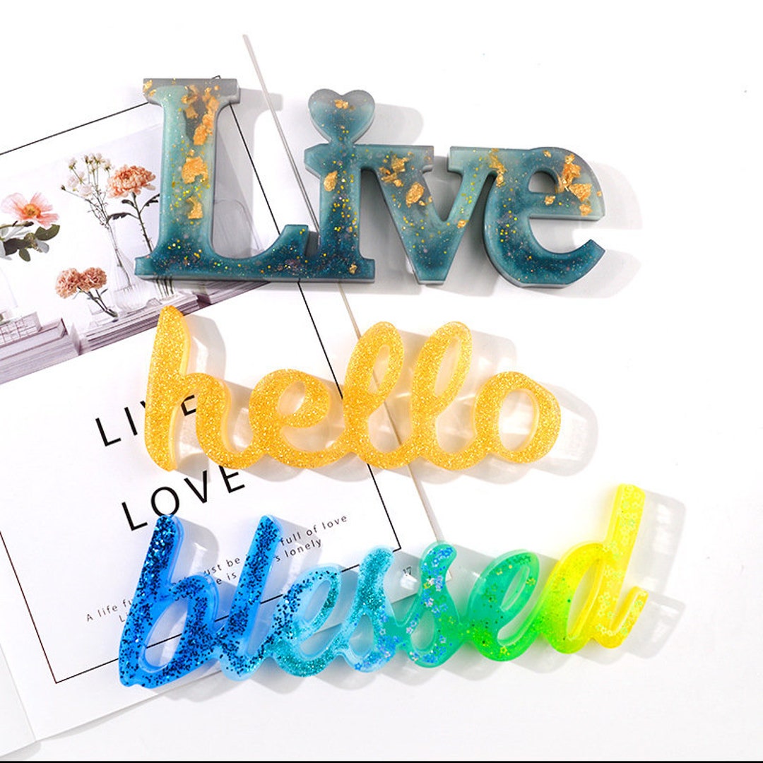 LOVE / LIVE / Blessed / Hello Resin Molds - Silicone Mould DIY Craft ...