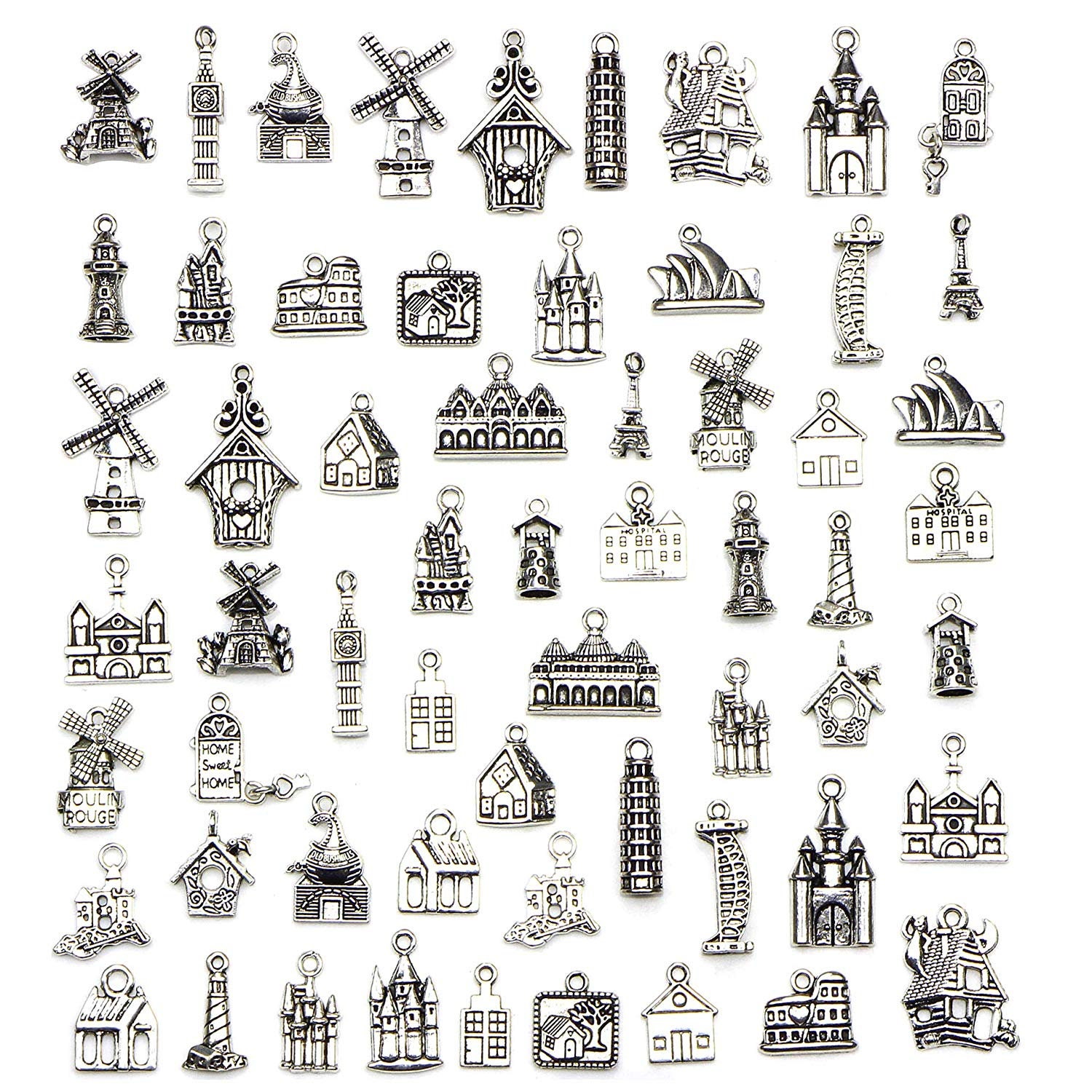 60pcs World Famous Architecture Landmarks Charms Pendant for - Etsy