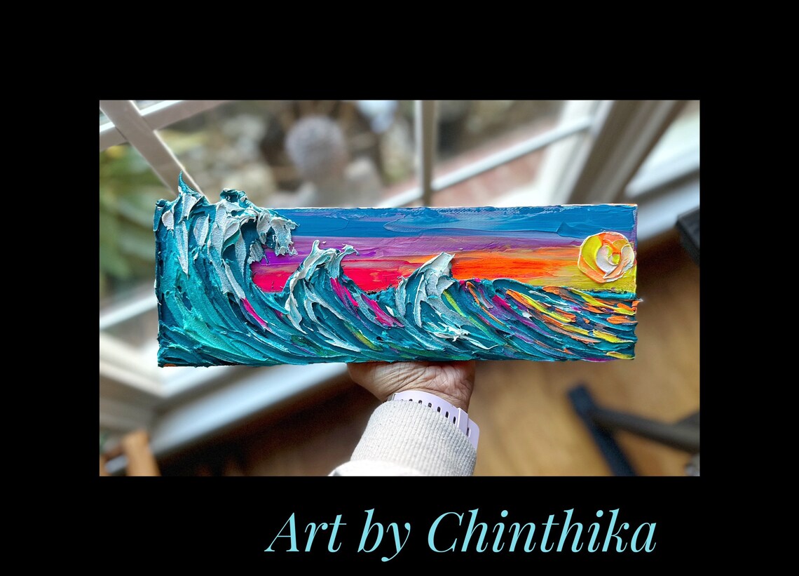 Original Impasto Ocean Wave Painting: Textured Acrylic Coastal Art - Etsy