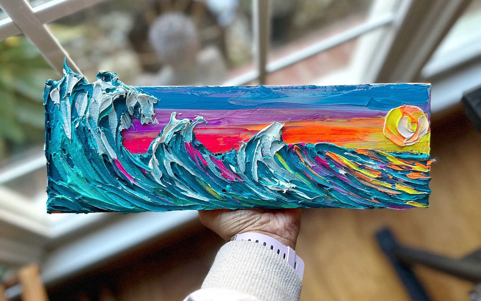 Original Impasto Ocean Wave Painting: Textured Acrylic Coastal Art - Etsy