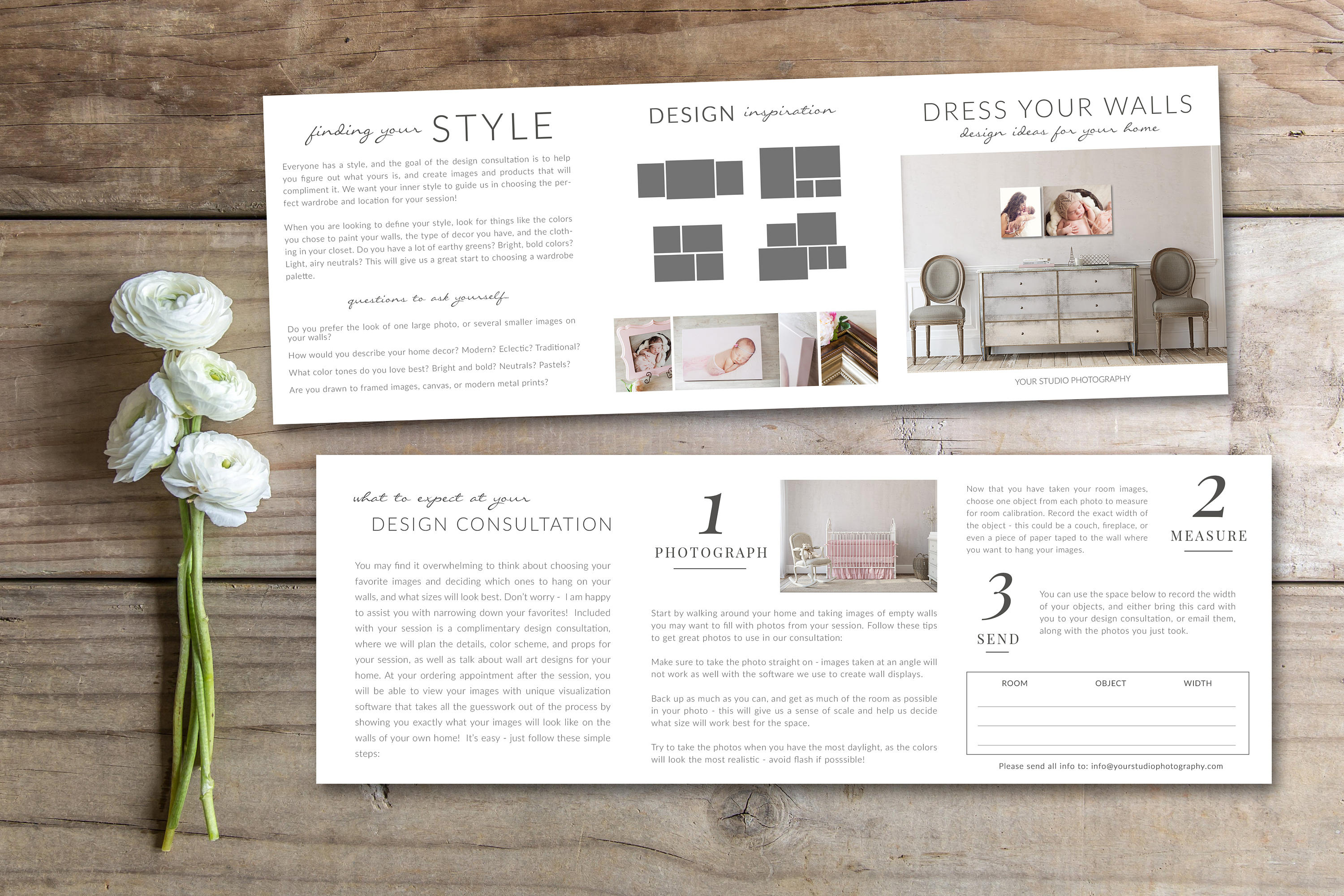 Wall Display Design Template for Photographers. 5x5 Accordion Card ...