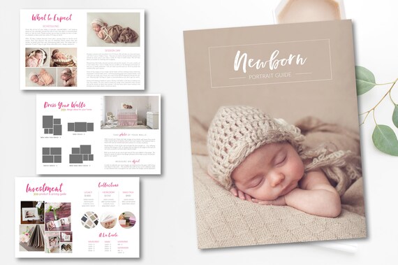 Newborn Magazine Template Newborn Welcome Magazine | Etsy