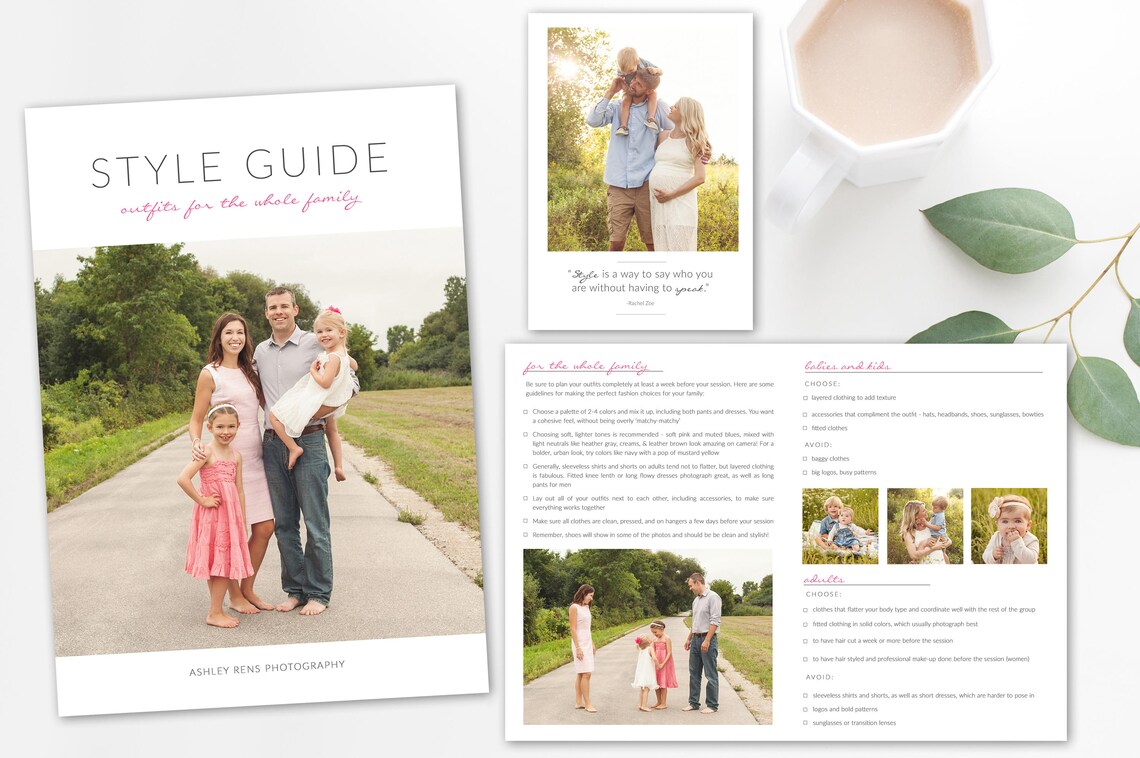 What to Wear Style Guide for Family Photography. 5x7 Folded Card ...