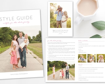 What to Wear Style Guide for Family Photography. 5x7 Folded - Etsy