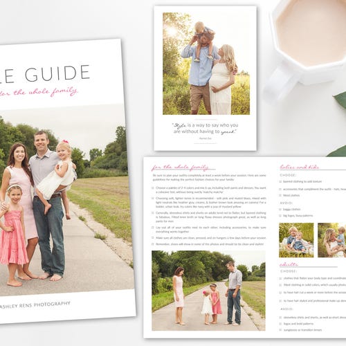 What to Wear Style Guide for Family Photography. 5x7 Folded - Etsy