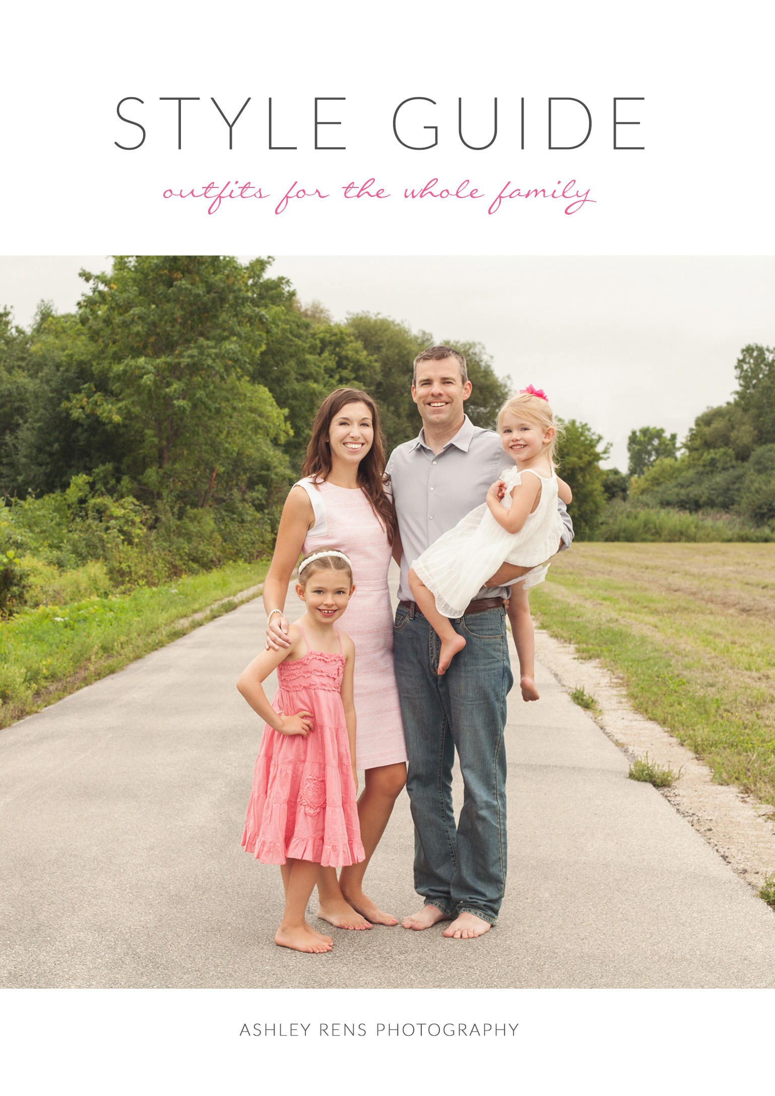 What to Wear Style Guide for Family Photography. 5x7 Folded Card ...